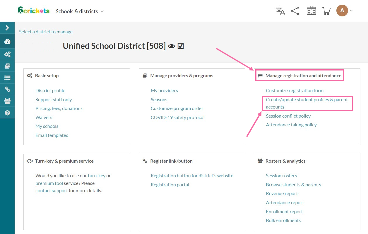 How to allow students to enroll in any sessions throughout the district ...