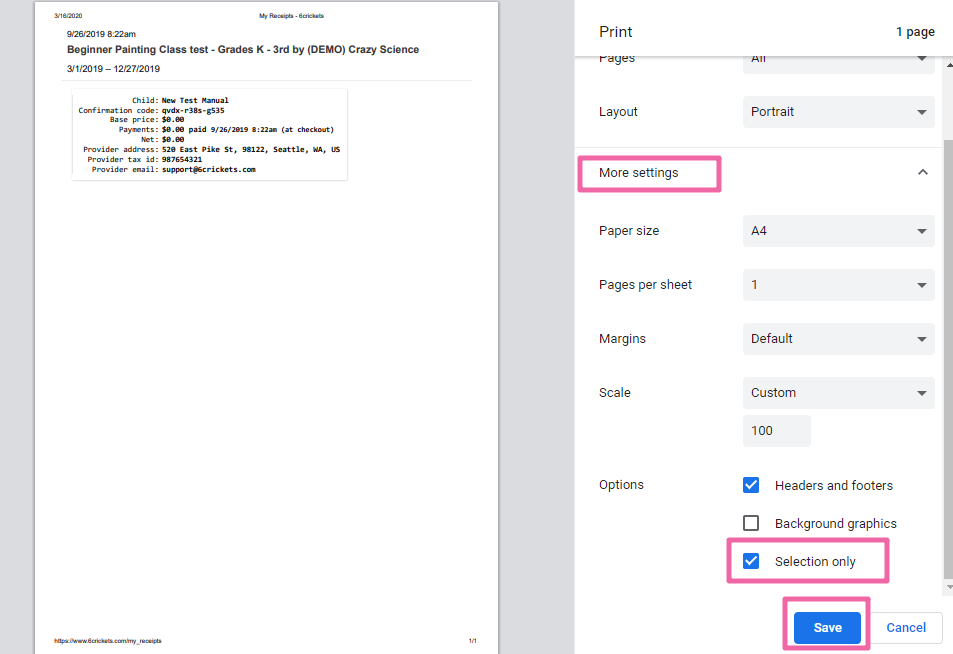 How To Print Receipts For Each Transaction Into A Separate Pdf File Help For 6crickets